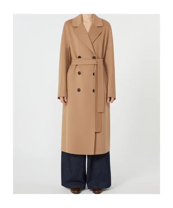 Max Mara Long Double-breasted Belted Coat
