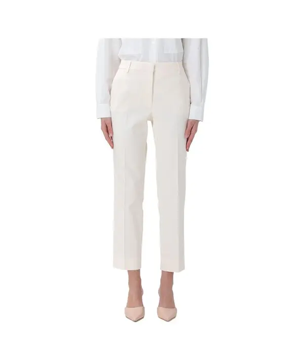 Max Mara Straight Leg Cropped Trousers - White