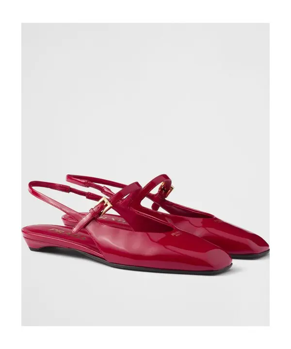 Prada Patent Leather Slingback Ballerinas
