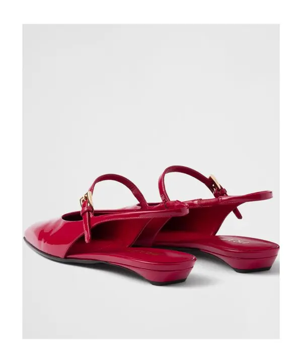 Prada Patent Leather Slingback Ballerinas