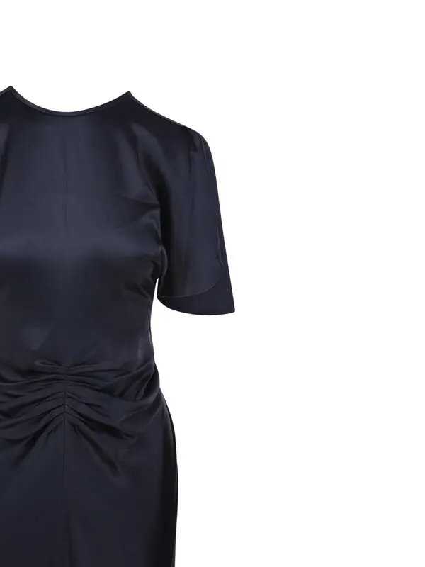 Victoria Beckham Gathered Waist Floor Length Dress - Navy