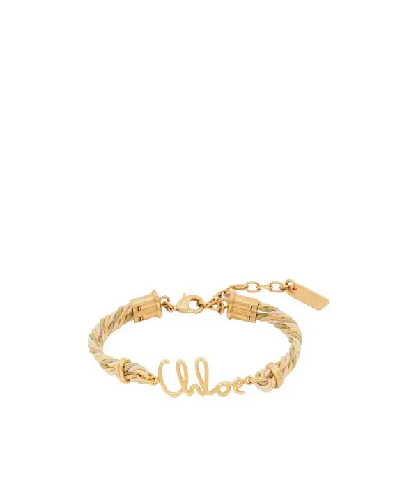 Chloé Logo-plaque Braided Bracelet - Yellow