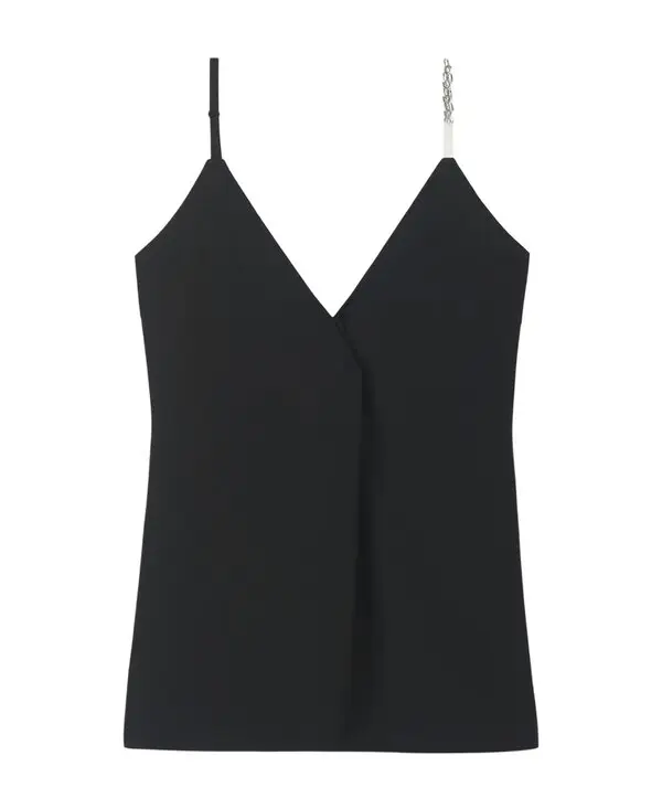 Givenchy Sleeveless V-neck Top With Chain Detail - Black