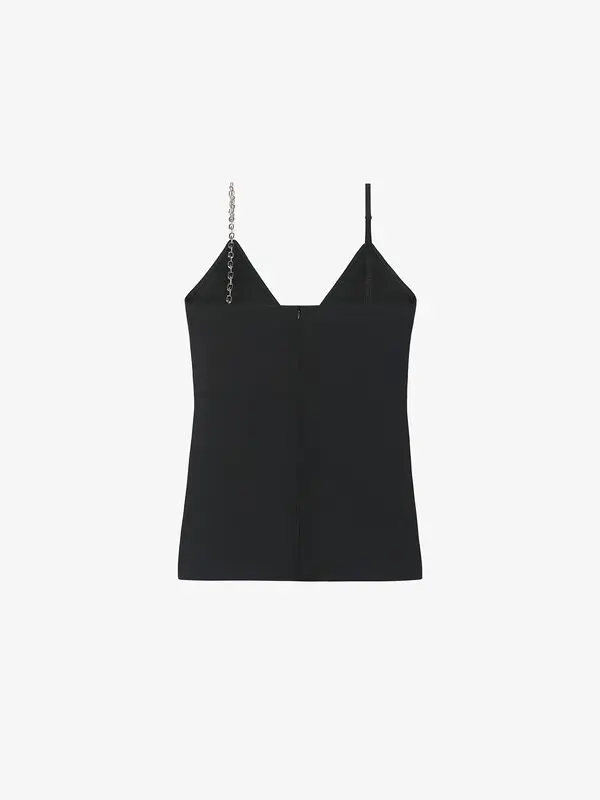 Givenchy Sleeveless V-neck Top With Chain Detail