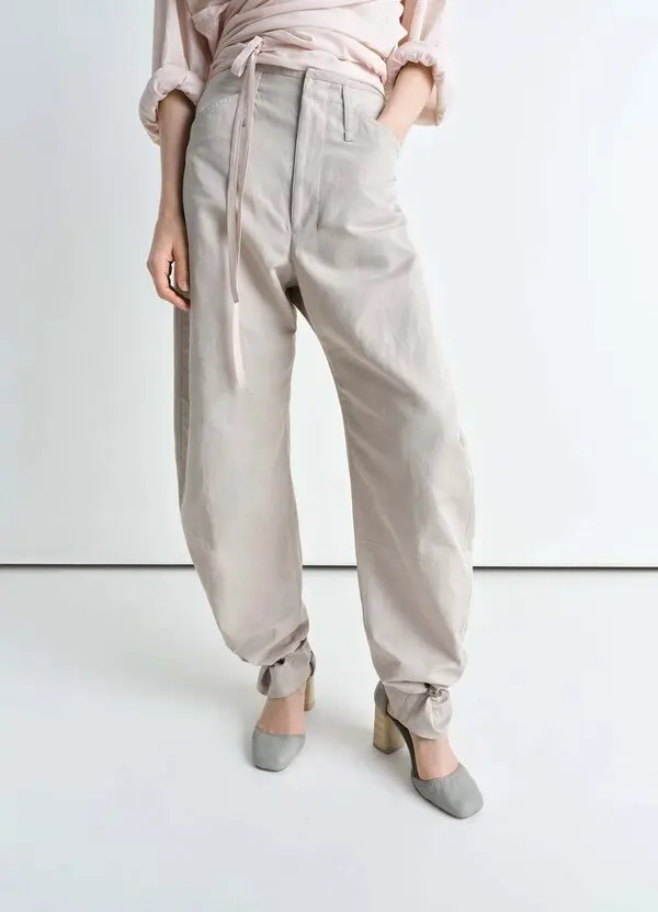 LEMAIRE Tapered Pants With Curved Legs - Frankincense