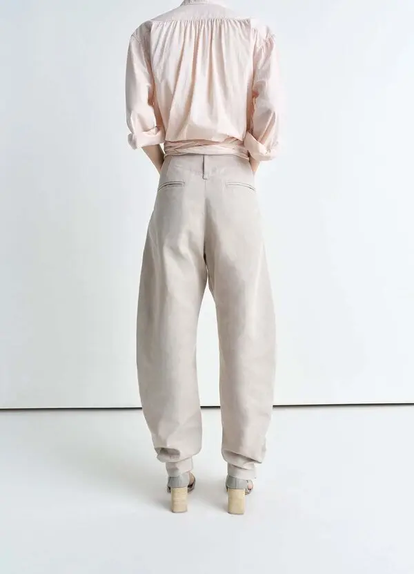 LEMAIRE Tapered Pants With Curved Legs - Frankincense