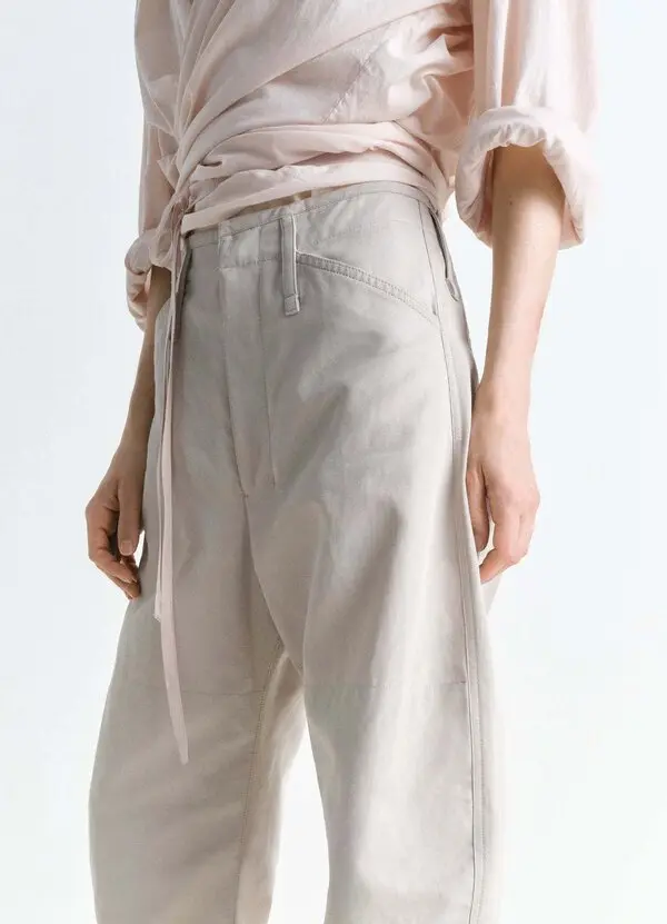 LEMAIRE Tapered Pants With Curved Legs - Frankincense