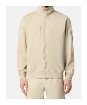 Stone Island Zip-up Stand Collar Sweatshirt With Compass Badge