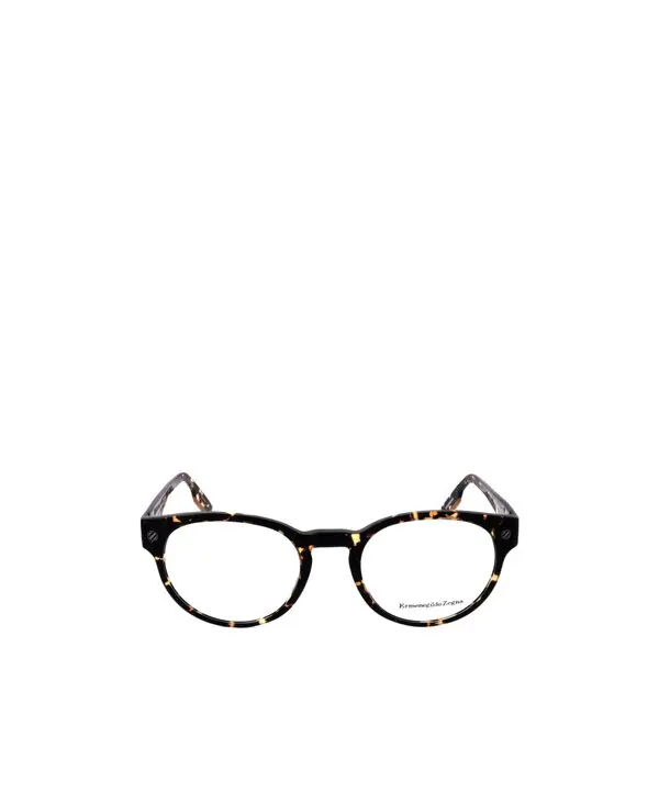 Zegna Eyeglasses With Full-rimmed Plano Lenses - White