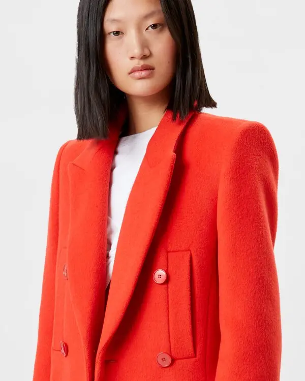 Isabel Marant Étoile Lileya Double Breasted Virgin Wool Coat - Red