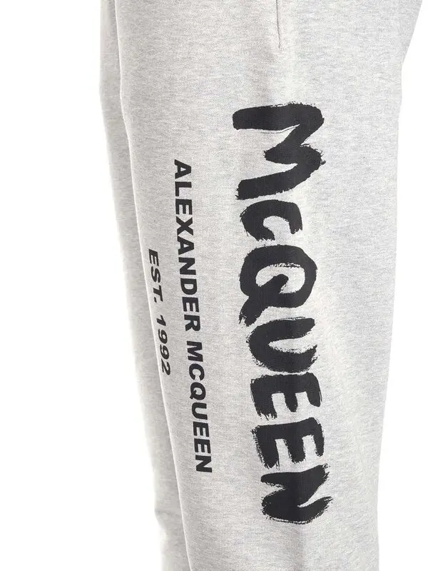 Alexander McQueen Graffiti Logo Joggers - Gray