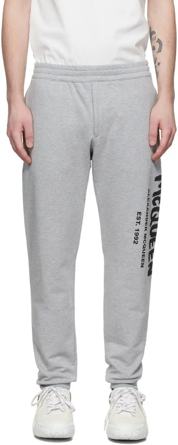 Alexander McQueen Graffiti Logo Joggers - Gray