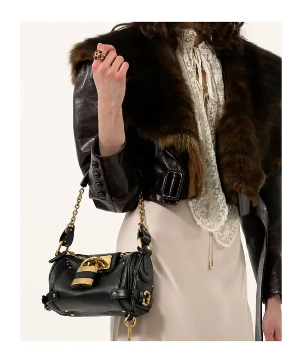 Chloé Paddington Small Shoulder Bag With Padlock Detail - Black