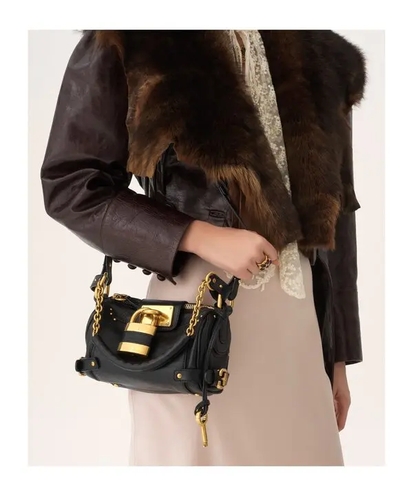 Chloé Paddington Small Shoulder Bag With Padlock Detail - Black