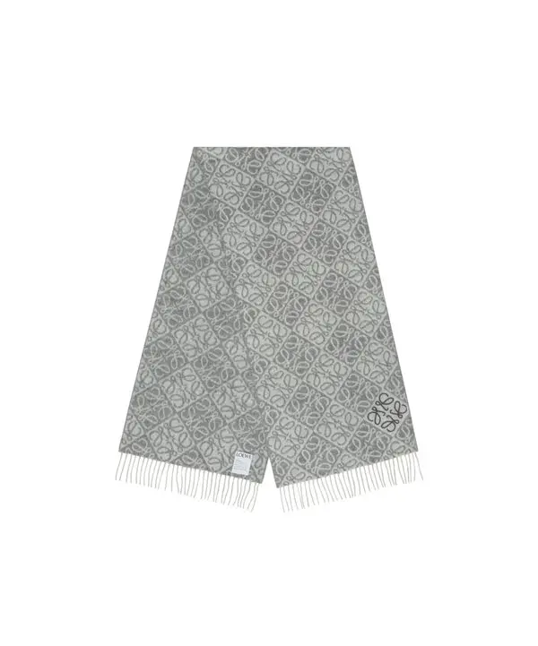 Loewe Monogram Jacquard Fringed Scarf