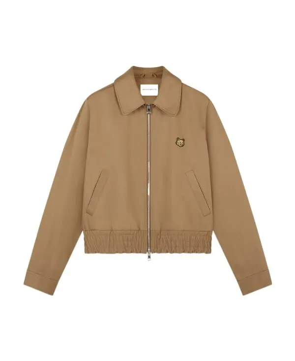 Maison Kitsuné Long-sleeved Zip-up Jacket With Embroidered Fox Patch
