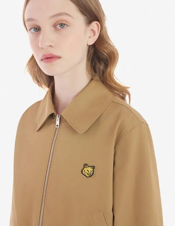 Maison Kitsuné Long-sleeved Zip-up Jacket With Embroidered Fox Patch