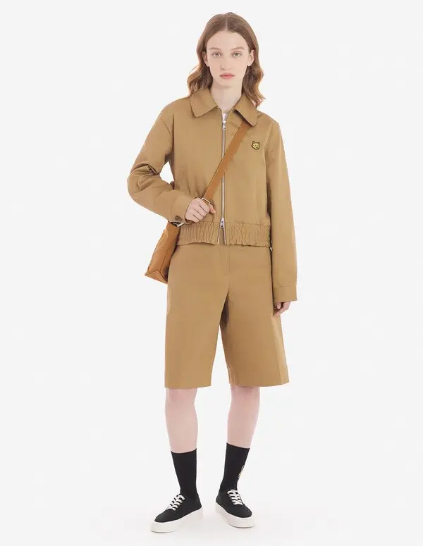 Maison Kitsuné Long-sleeved Zip-up Jacket With Embroidered Fox Patch
