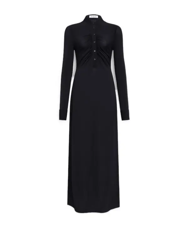 Alaïa Soft Jersey Ruched Dress - Black