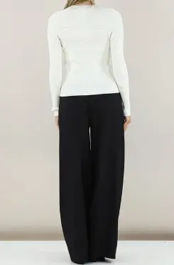 TWINSET Pointelle Knit V-neck Sweater