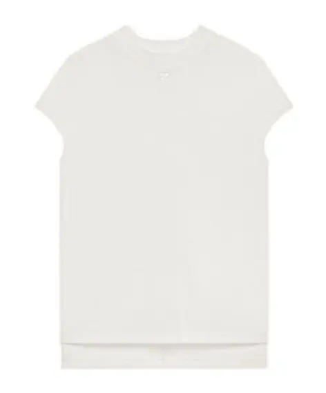 COURREGES Courrèges Logo Detailed Oversized T-shirt - Classic White