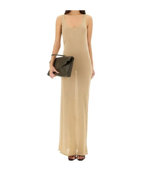 Saint Laurent Long Lurex Knit Dress