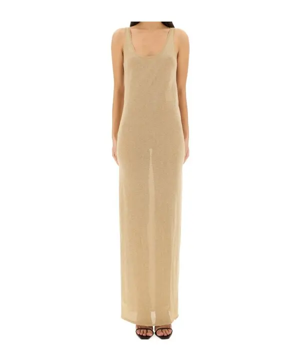 Saint Laurent Long Lurex Knit Dress