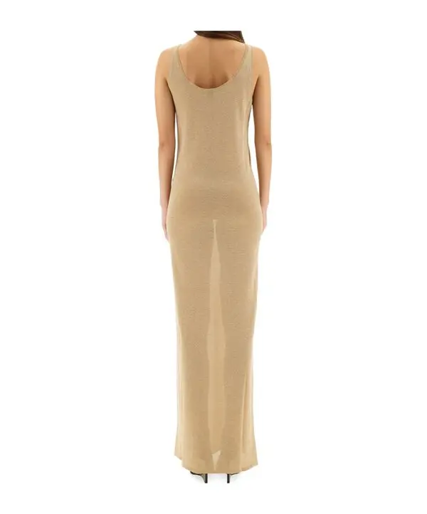 Saint Laurent Long Lurex Knit Dress