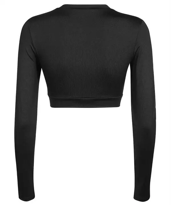 MSGM Cropped Crewneck Long Sleeve Top