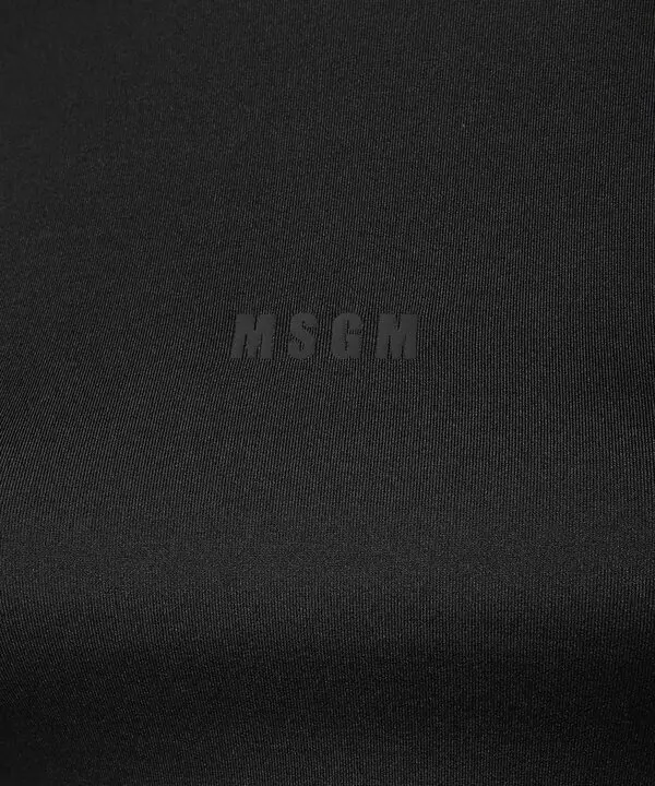 MSGM Cropped Crewneck Long Sleeve Top