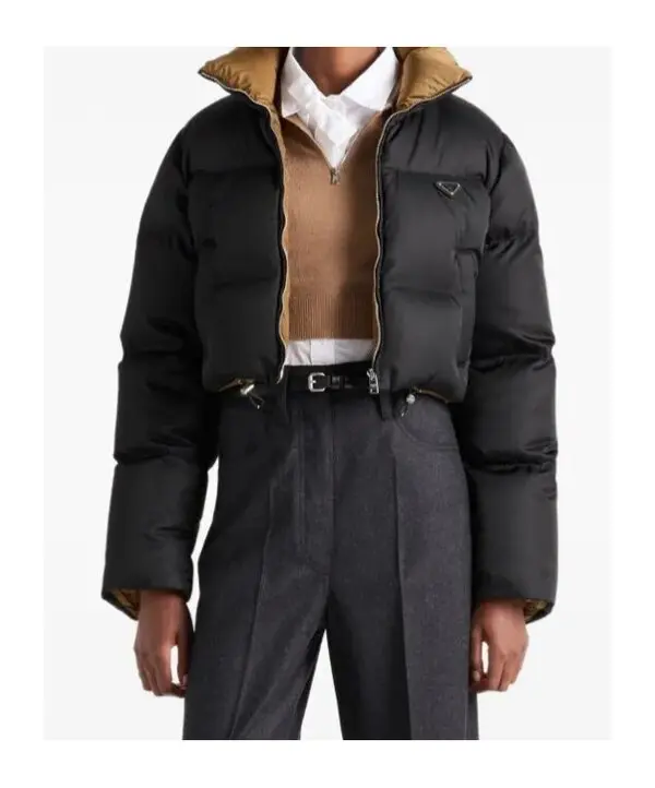 Prada Re-nylon Zipped Cropped Down Jacket