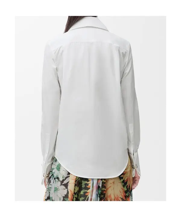 Loewe Poplin Buttoned Shirt With Engraved Cufflinks - White