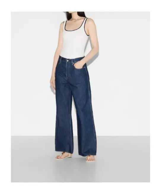 Gucci Wide-leg Jeans With Embossed Label