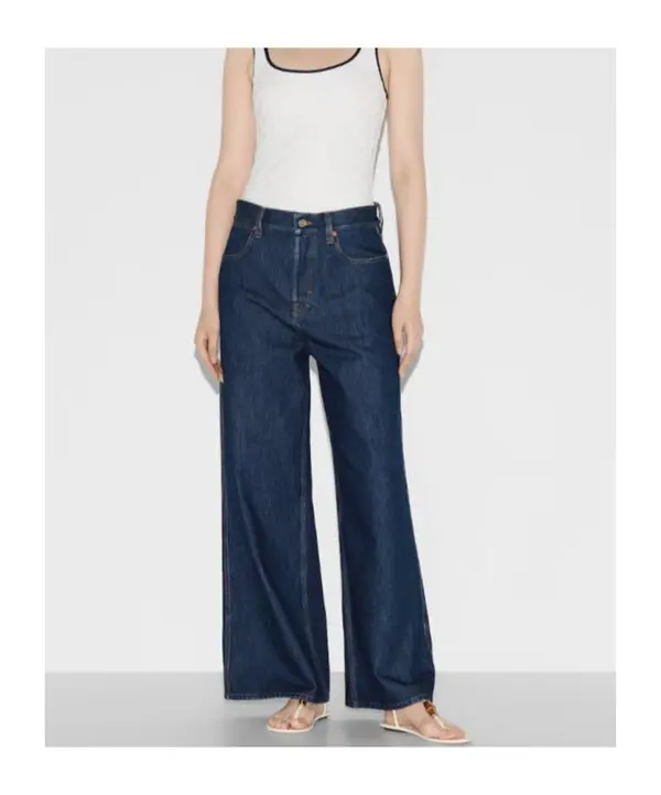 Gucci Wide-leg Jeans With Embossed Label
