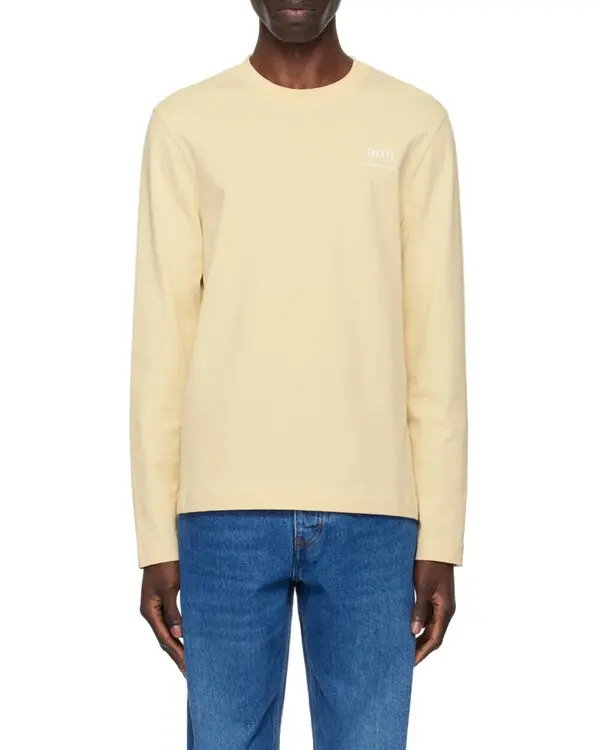 AMI Paris Long Sleeved Crewneck T-shirt - Nude