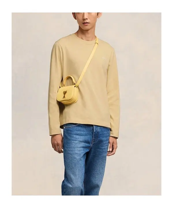 AMI Paris Long Sleeved Crewneck T-shirt - Nude