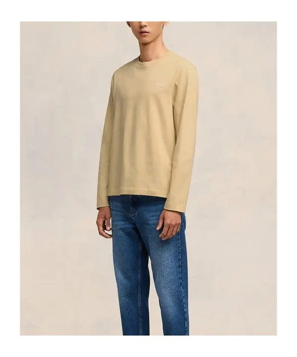 AMI Paris Long Sleeved Crewneck T-shirt - Nude