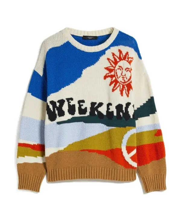 Max Mara Color Block Intarsia Knitted Pullover