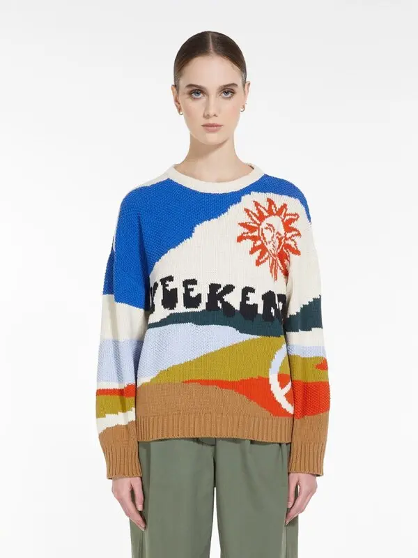 Max Mara Color Block Intarsia Knitted Pullover