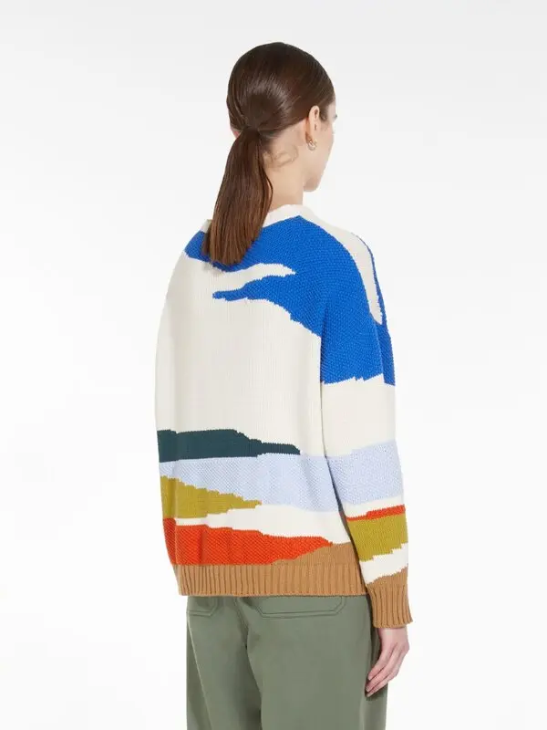Max Mara Color Block Intarsia Knitted Pullover