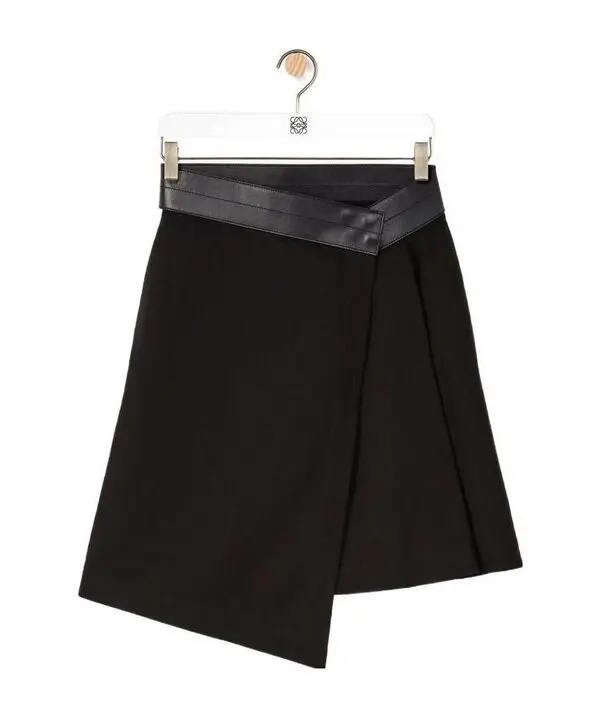 Loewe High Waist Belted Asymmetrical Skirt