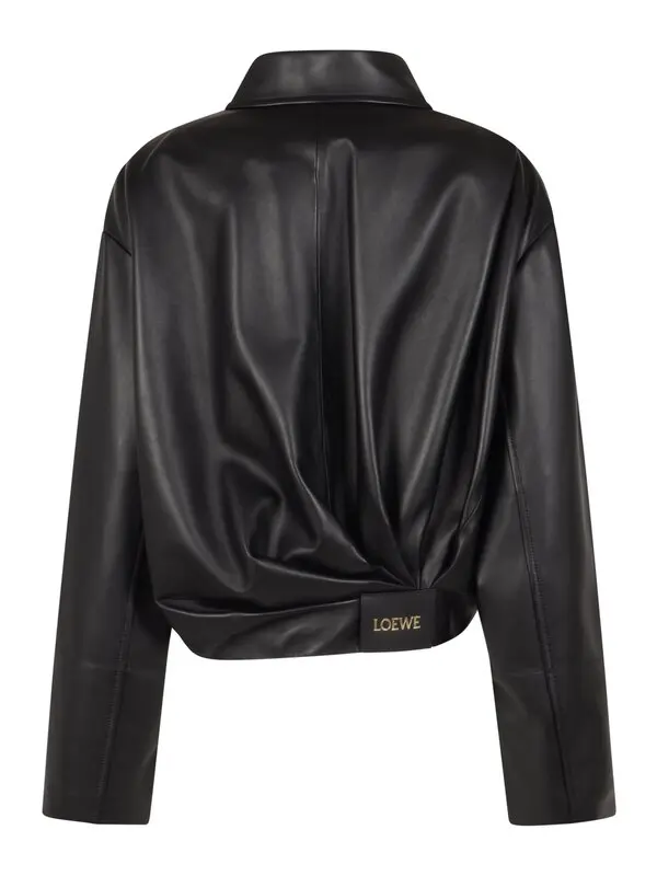 Loewe Draped Leather Jacket - Black