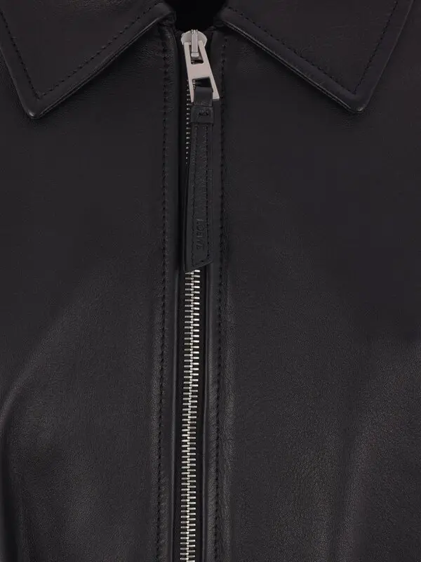 Loewe Draped Leather Jacket - Black