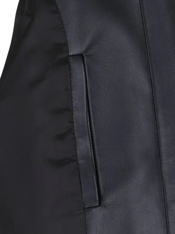 Loewe Draped Leather Jacket - Black