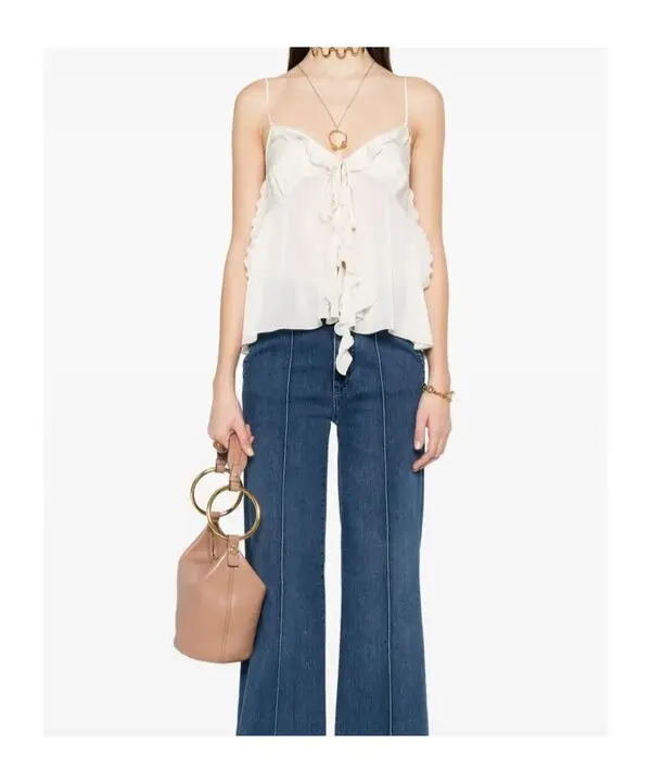 Chloé Ruffled Spaghetti Strap Top