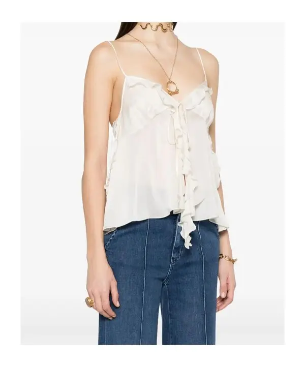 Chloé Ruffled Spaghetti Strap Top
