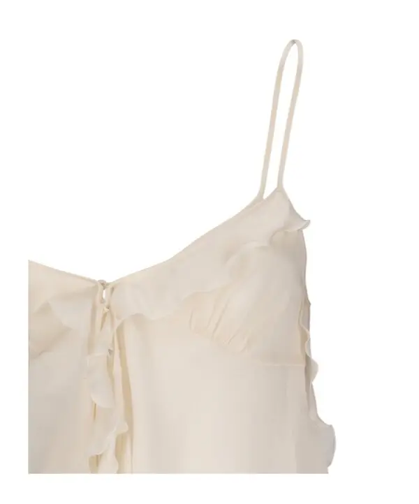Chloé Ruffled Spaghetti Strap Top