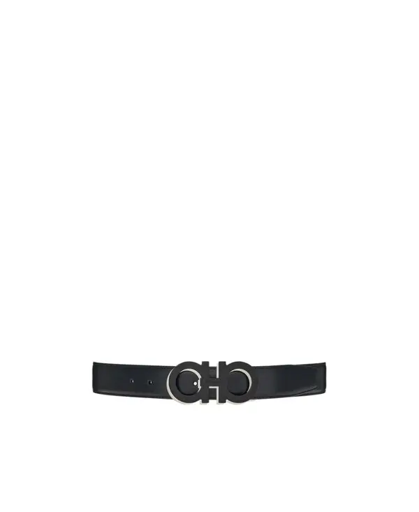 FERRAGAMO Gancini Reversible Belt - Black