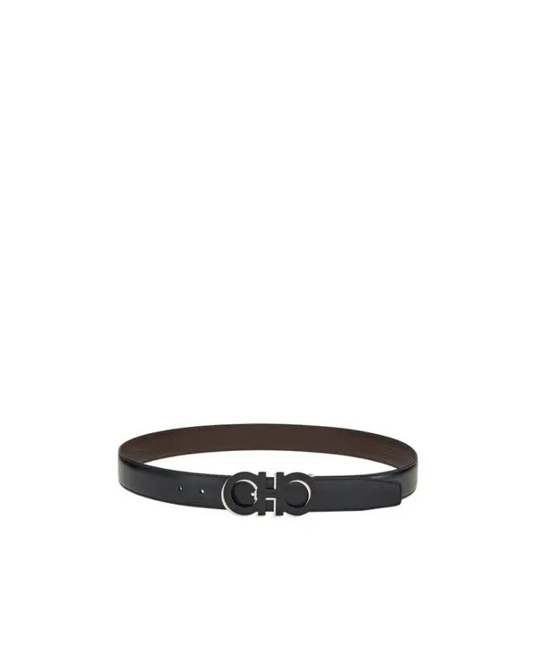 FERRAGAMO Gancini Reversible Belt - Black