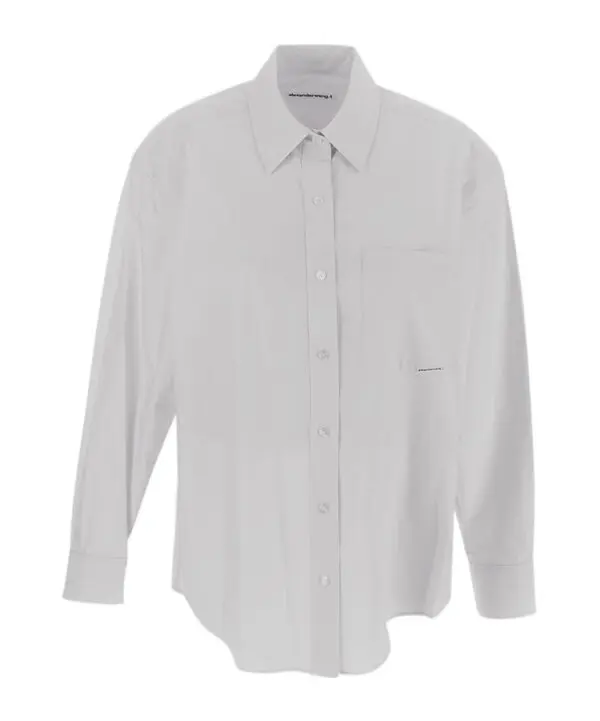 Alexander Wang Logo Tag Button-up Shirt - White